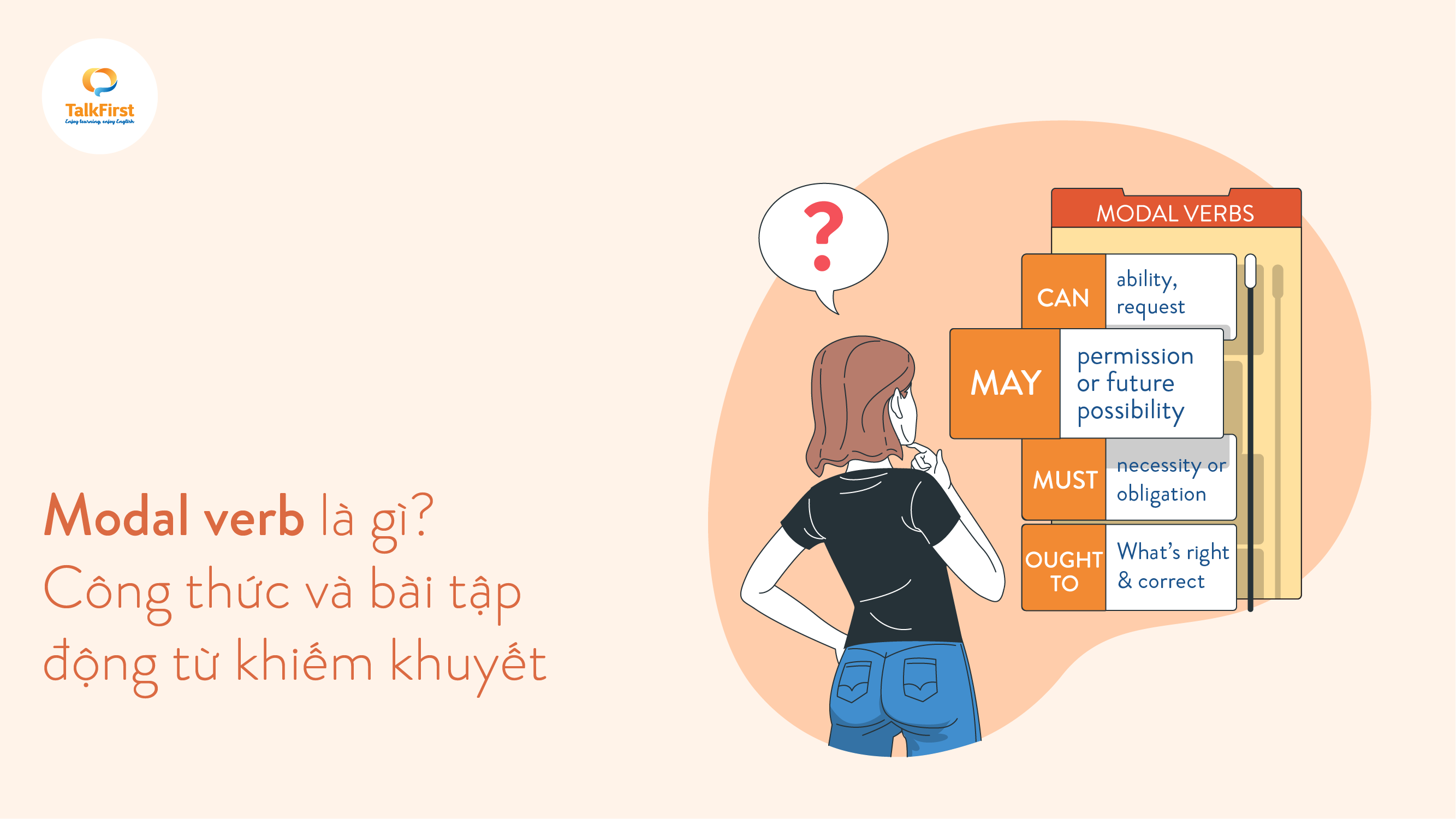 Modal Verb: khái niệm, công thức, cách dùng và bài tập có đáp án