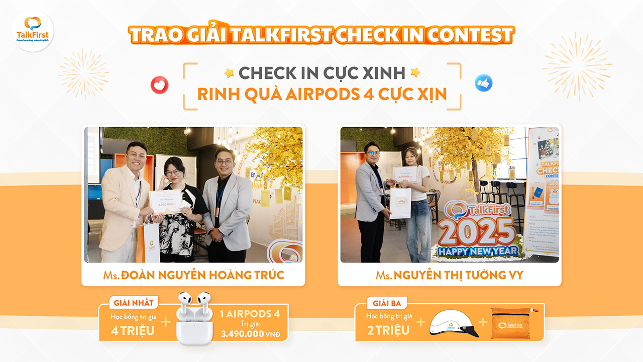 Công bố trao giải TalkFirst Check-in Contest | Check in cực xinh - Rinh ...